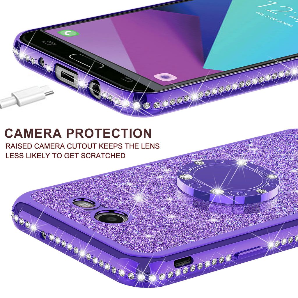 Samsung Galaxy J7 (2017) / J7 Sky Pro / J7 Perx / J7 V Case, Glitter C ...